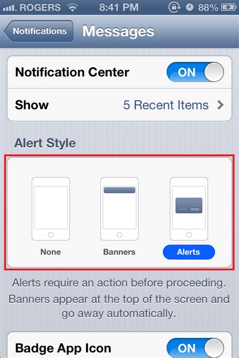 IPhone And IPad Change Notification Types
