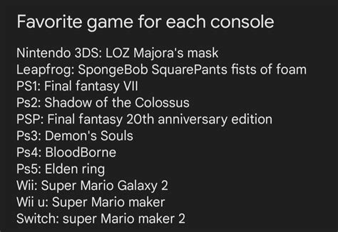 My Favorite Game For Each Console R Videogames