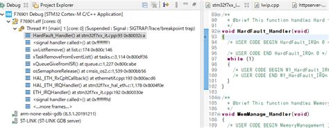 Hard Fault After Receiving Packet With LwIP STMicroelectronics Community