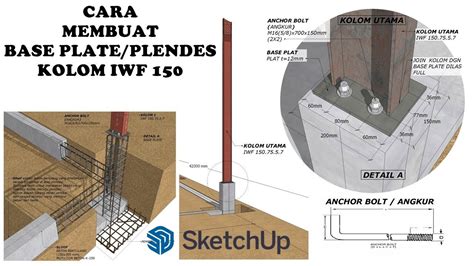 Cara Membuat Ukuran Base Plate Plendes Pada Kolom Iwf 150 Youtube
