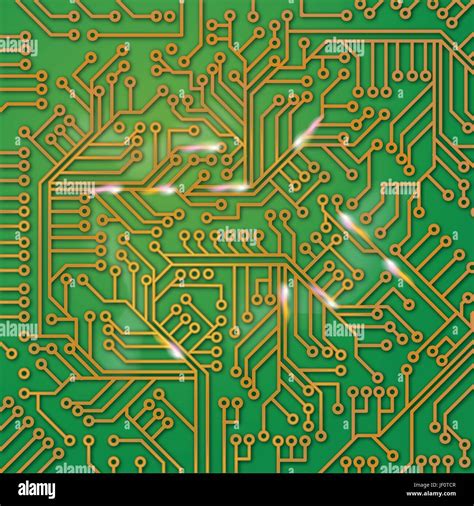 Green Computer Board With Wirings Stock Vector Image Art Alamy