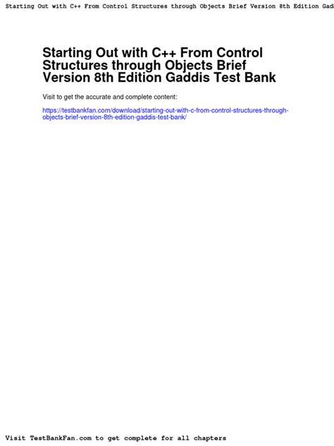 full download starting out with c from control structures through