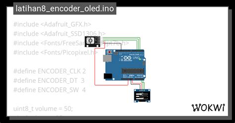 Latihan Encoder Oled Ino Wokwi ESP STM Arduino Simulator