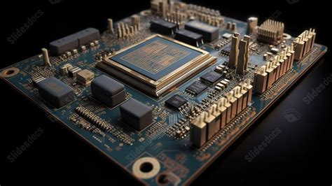 An Image Of A Cpu On A Grey Powerpoint Background For Free Download
