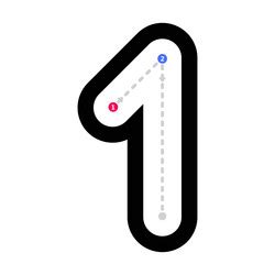 Tracing Number Prewriting Dotted Line Math Vector Image