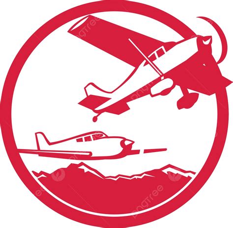 Fixed Wing Aircraft Taking Off Circle Retro Flying Aeroplane Fixed Wing Vector Flying