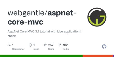 Github Webgentle Aspnet Core Mvc Asp Net Core Mvc Tutorial With Live Application Nitish