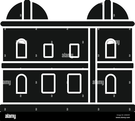 Solid Black Silhouette Of A Large Observatory Building Featuring Two