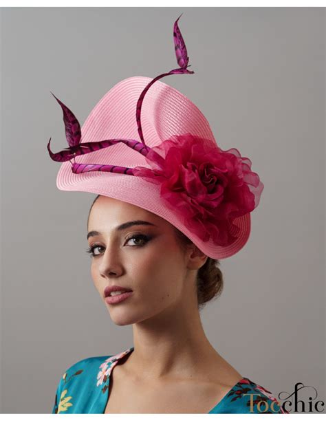 Woman Pink Derby Hat At Aaron Levine Blog