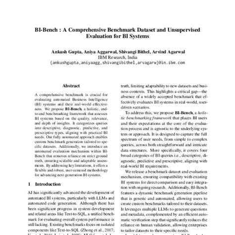 Bi Bench A Comprehensive Benchmark Dataset And Unsupervised Evaluation For Bi Systems Acl