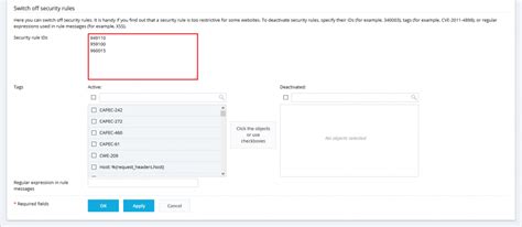 how to disable specific modsecurity rules in plesk