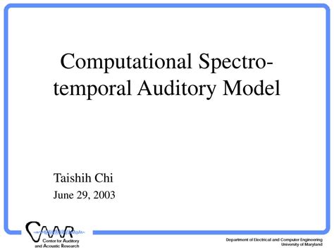 Ppt Computational Spectro Temporal Auditory Model Powerpoint