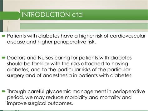 Perioperative Management Of The Diabetic Patient Pdf Diabetes