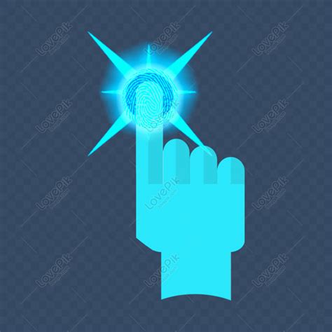 Free Technology Fingerprint Click Touch Effect Blue Light Blue Effects Light Light Effect Png