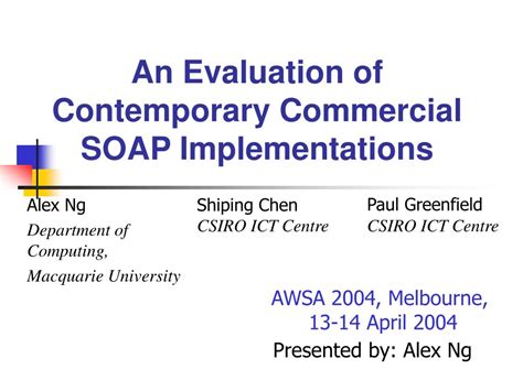 Ppt An Evaluation Of Contemporary Commercial Soap Implementations