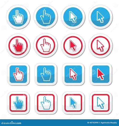 Hand And Arrow Cursor Vector Icons Set Stock Vector Illustration Of Graphic Direction