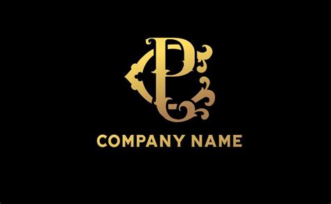 편지 Cp 로고 프리미엄 벡터