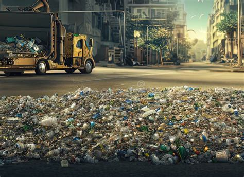 Refuse And Recyclable Material Collectors Fictional Work Enviroment Scene Stock Illustration