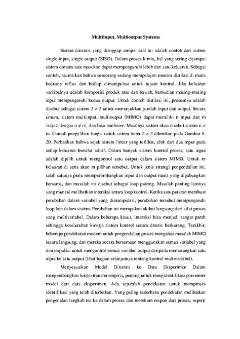 Multiinput Multioutput Systems Part 1 Multiinput Multioutput Systems Sistem Dinamis Yang