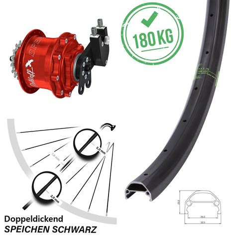 27 5 Zoll Laufrad Kx Evo Rohloff Speedhub 500 14 Cc Db Tandem Rot H
