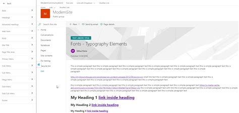 Fonts And Typography Theme Builder Options For Modern Sharepoint Sites