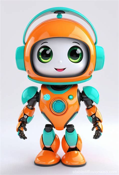 Vibrant Cute Robot Mascot Doll Stable Diffusion Online