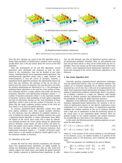 Sca A Sine Cosine Algorithm For Solving Optimization Problems Pdf