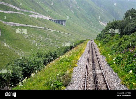 Switzerland Nostalgic Railway Line At Furka Pass Realp Gletsch