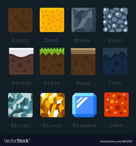 Materials And Textures For The Game Royalty Free Vector Texture