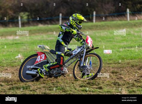 Logan Ketteringham Racing In A Grasstrack Motorcycle Race Donut
