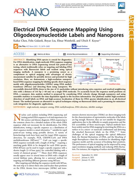 Pdf Electrical Dna Sequence Mapping Using Oligodeoxynucleotide Labels Pdf Electrical Dna Sequence Mapping Using Oligodeoxynucleotide Labels
