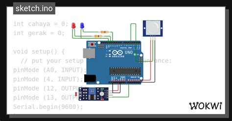Sensor Gerak Malam Harii Wokwi Esp32 Stm32 Arduino Simulator