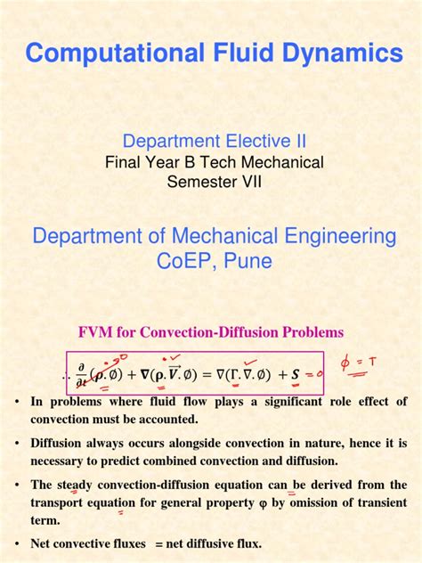 9 De Cfd Fvm For Convection Diffusion Problems Pdf Diffusion Fluid Dynamics