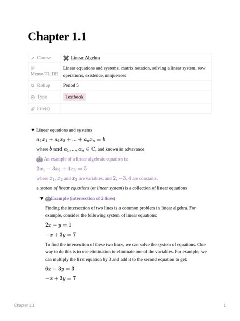 Linearalgebra And Its Applications Notes Chapter 11 Pdf