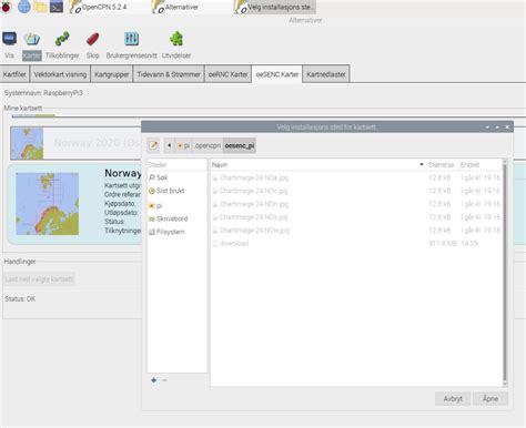 OpenCPN Kartplotter på Raspberry Pi Embedded no