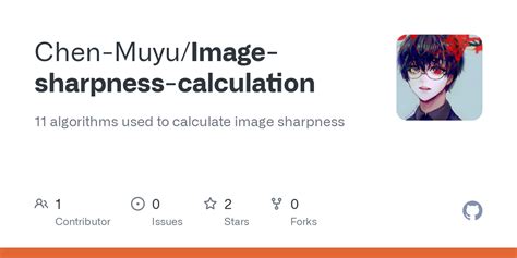 github chen muyu image sharpness calculation 11 algorithms used to