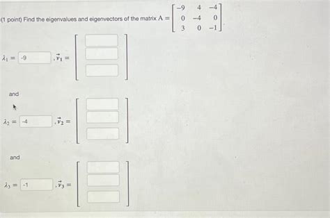 Solved 1 Point Find The Eigenvalues And Eigenvectors Of