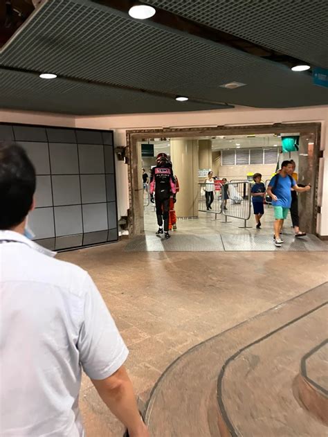 F1 Driver Esteban Ocon Spotted Walking Through Esplanade Underpass