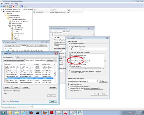 Group Policy 8021x Peap Gpo That Trusts Self Signed Ca Certificate Server Fault