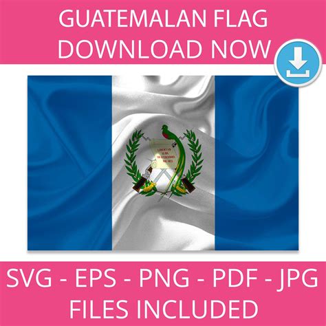 Guatemalan Flag Svg Eps  Pdf Chapin Instant Download Svg Png