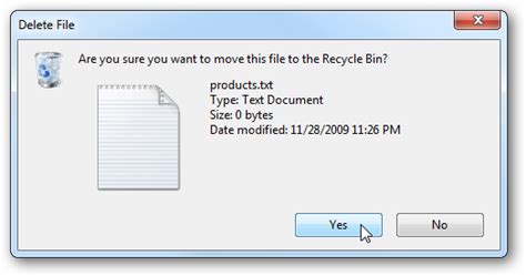 Manage The Delete Confirmation Dialog Box In Windows