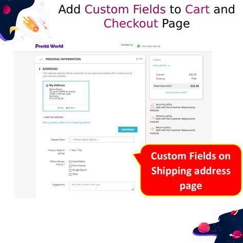 Custom Checkout Cart Fields Add Extra Custom Field