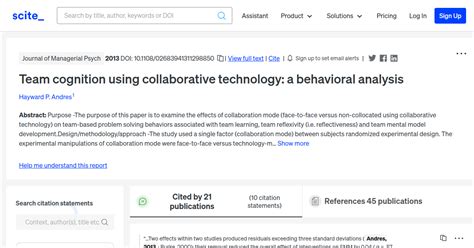 Team Cognition Using Collaborative Technology A Behavioral Analysis