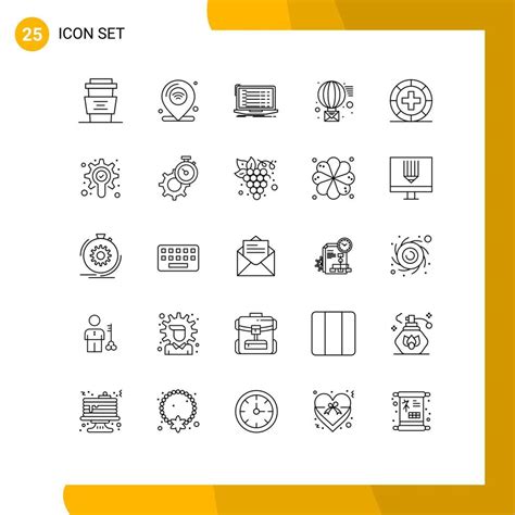 User Interface Pack Of 25 Basic Lines Of Receive Email Iot Laptop Coding Editable Vector Design