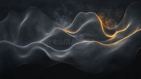 Abstract Waves Of Light And Shadow Create A Dynamic Flowing Visual Representation Stock