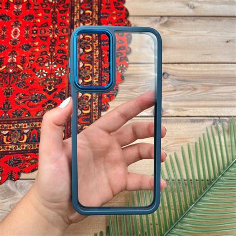 قاب گوشی Galaxy A14 سامسونگ New Skin اورجینال متال دور سیلیکونی شفاف سرمه ای کد 49268 قاب سنتر