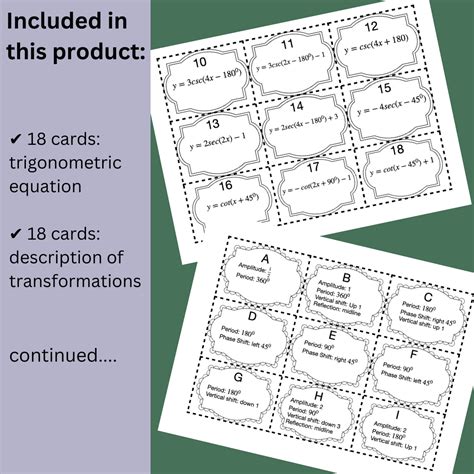 Trigonometric Function Matching Activity Classful