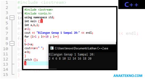 Contoh Program C Membuat Deret Bilangan Genap 1 20