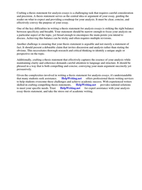 Thesis Statement Examples For Analysis Essays Pdf Essays Thesis