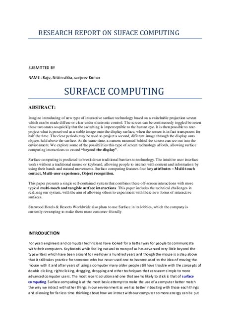 Pdf Surface Computing